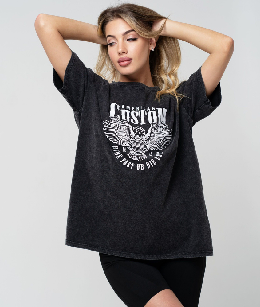 Футболка, размер 1, цвет темно-серый, Хлопок 95%, полиэстер 5% - купить ...