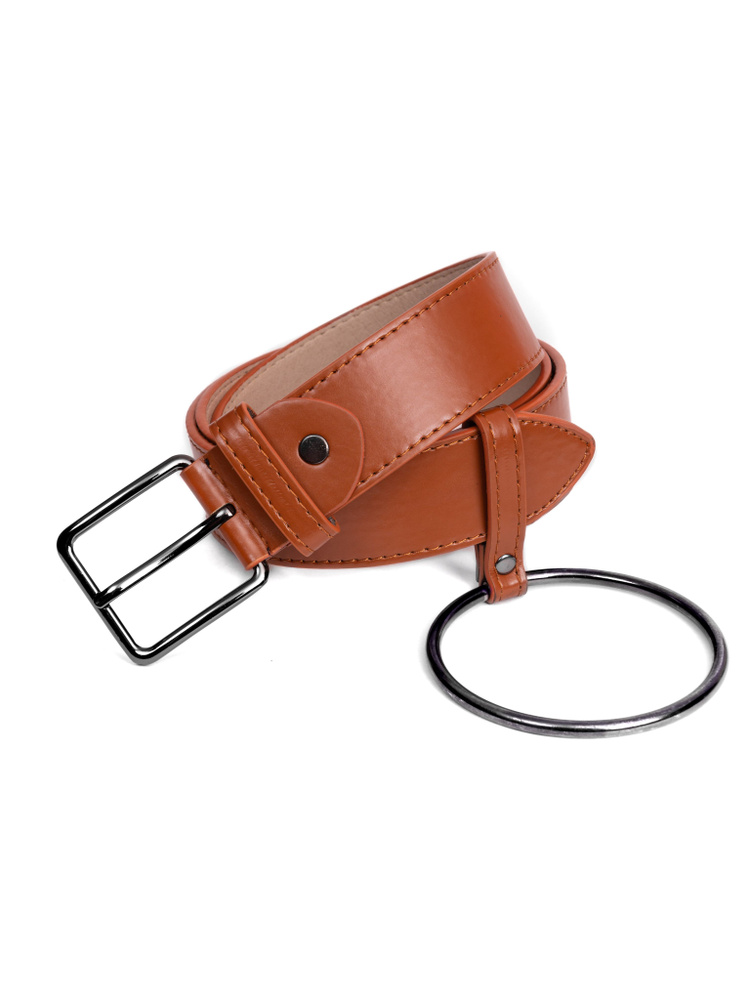 Пояс ремень с кольцом и пряжкой светло-коричневый - купить с доставкой ...