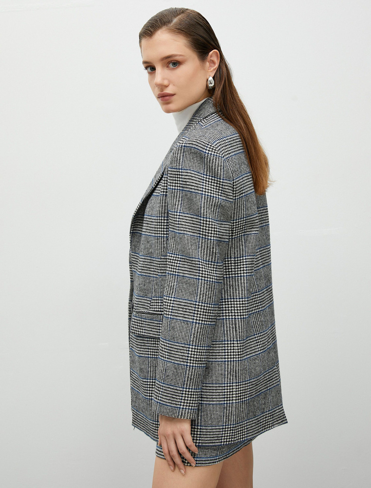Пиджак Женский Koton черный, размер 42 Клетка Турция купить c доставкой на OZON по низкой цене ...