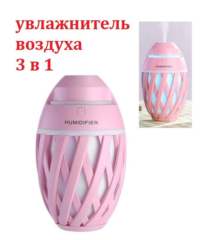 Увлажнитель воздуха мини / Аромадиффузор с подсветкой sale24, розовый ...