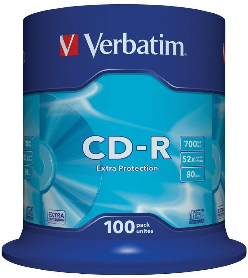 Диск CD-R Verbatim 700Mb 52x DataLife Cake Box 100шт - купить с ...