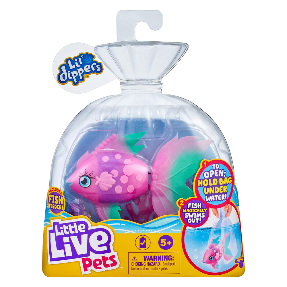 Little Live Pets Lil' Dippers Fish - Волшебная открытая коробка с ...