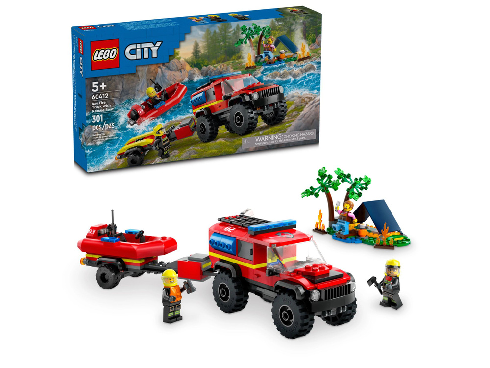 Лего City серия, LEGO Конструктор, лего 60412 Пожарная машина 4x4 со ...