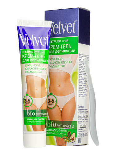 Velvet КРЕМ-ГЕЛЬ ДЛЯ ДЕПИЛЯЦИИ Ультрабыстрый (руки, ноги, бикини ...