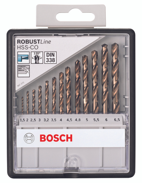 Набор сверл по металлу Robust Line 13 шт. (1,5-6,5 мм; HSS-CO) Bosch ...