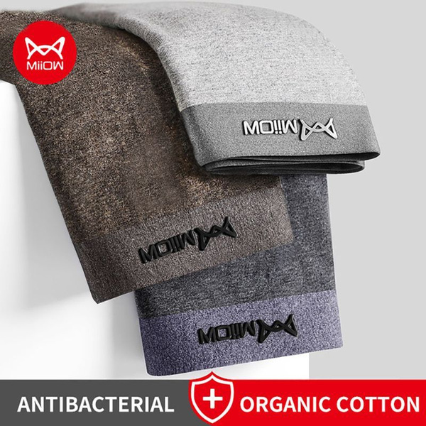 Комплект трусов Мужской Miiow брифы Хлопок темно-серый, коричневый, размер 44, 46 Средняя Китай ...