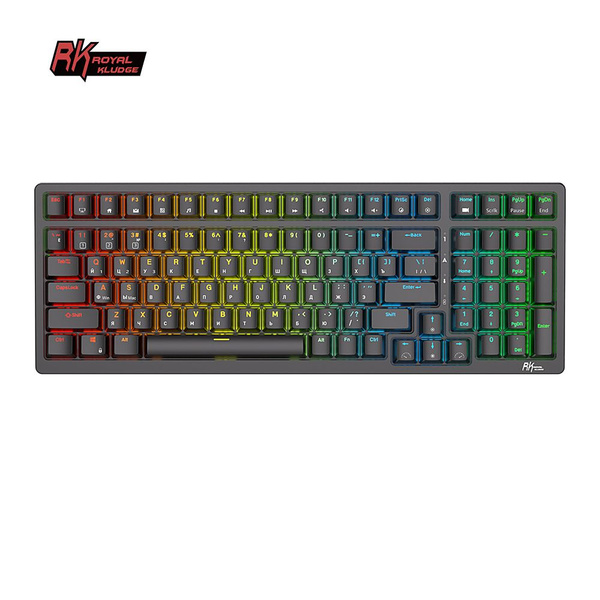 RK Royal Kludge Игровая клавиатура беспроводная RK98 Black, (RK Red ...