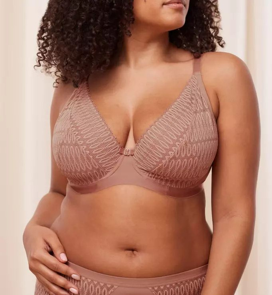 Бюстгальтер Женский TRIUMPH классическая чашка, размер 75E бежевый, розовый Микрофибра Германия ...