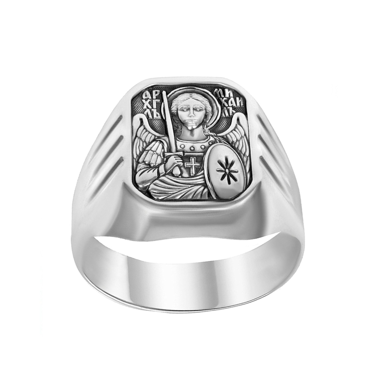 Золотой Меркурий Кольцо Спаси и Сохрани мужское серебро 925 пробы Ангел ...