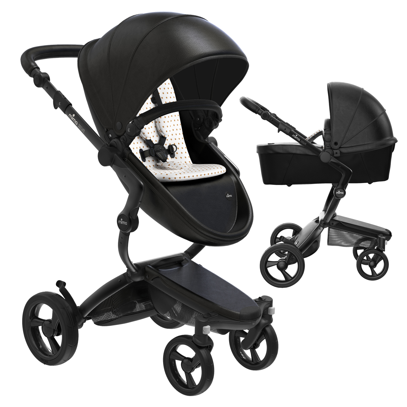 Детская коляска трансформер Mima Xari 2в1 Black/Sandy Beige на шасси ...