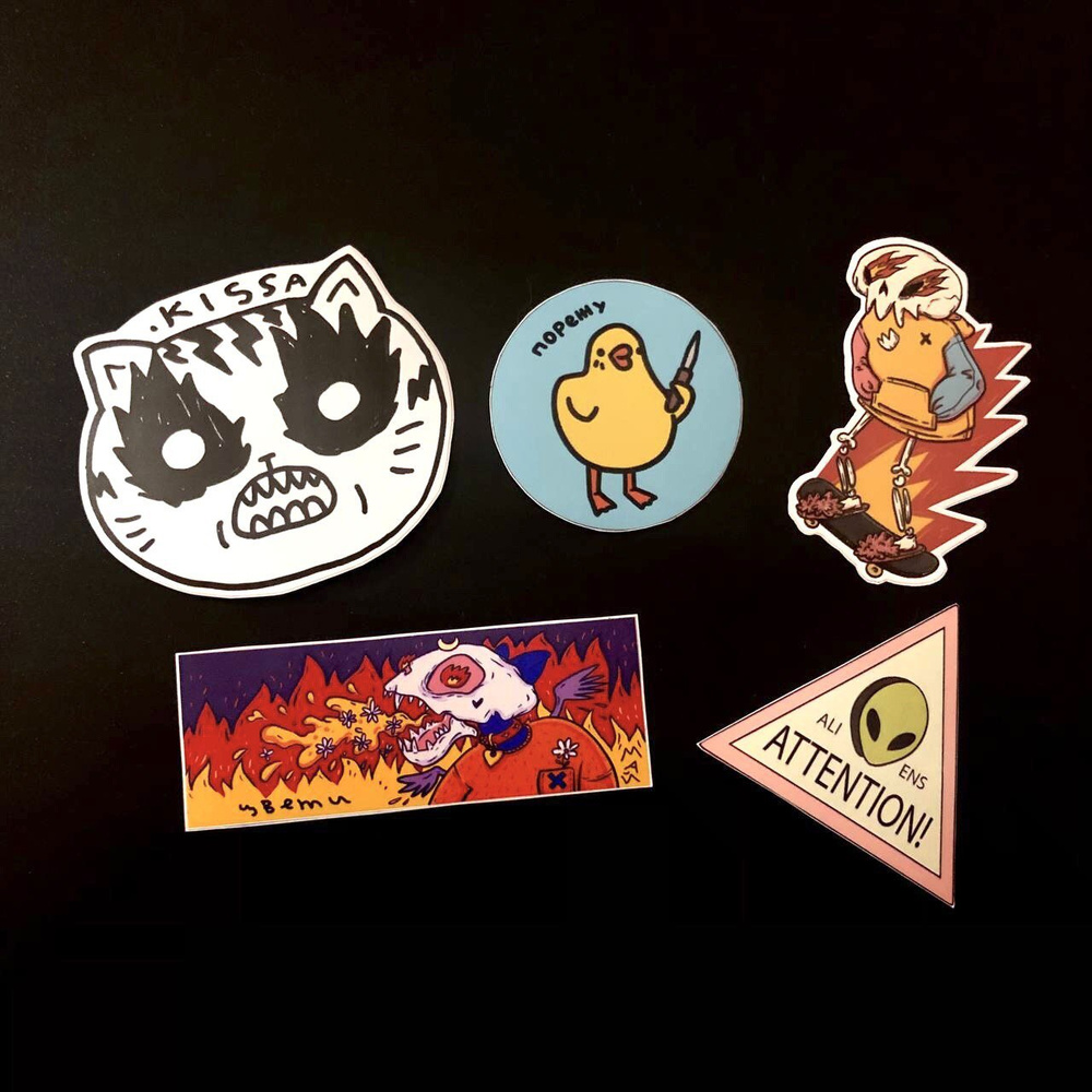 Набор стикеров Стикерпак наклейки на айфон ноутбук пенал наушники ...