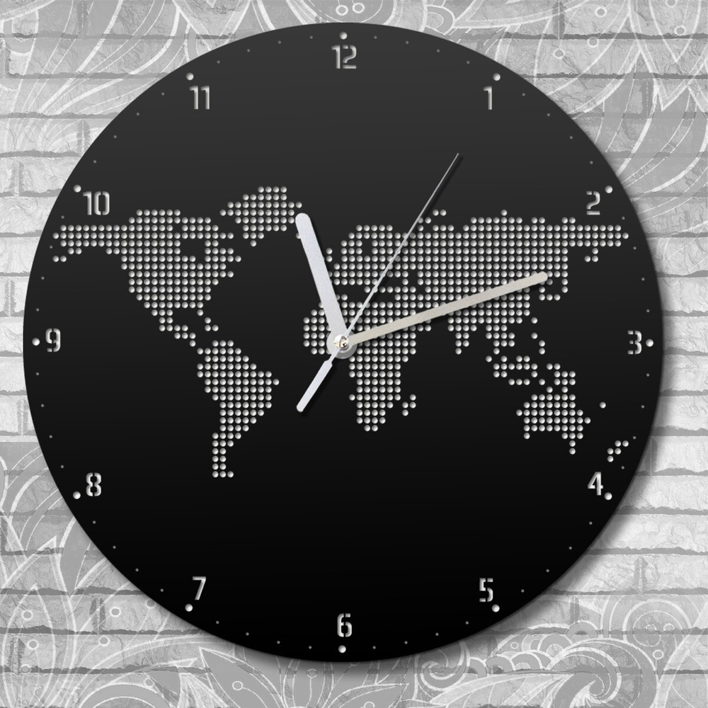 Настенные часы деревянные бесшумные мир земля карта глобус 624 купить по низкой цене в