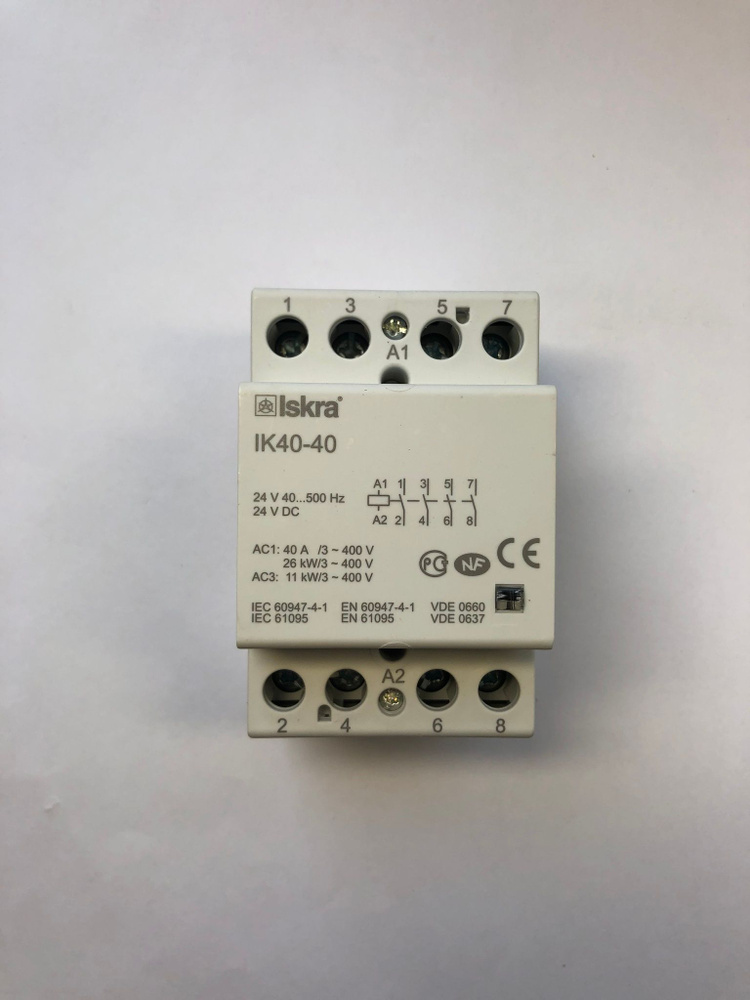 Контактор Iskra 40А 400В 4P IP20 - купить с доставкой по выгодным ценам в интернет-магазине OZON ...