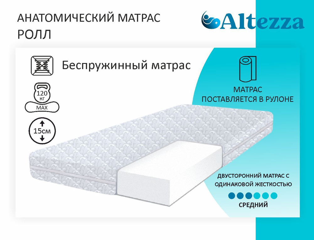 Матрас Altezza Ролл, Беспружинный, 150 - купить по выгодной цене в ...