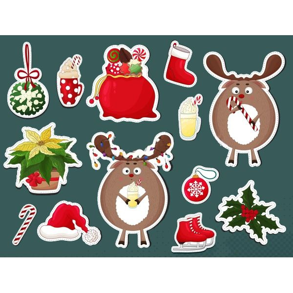 Наклейки стикеры Новый год - купить с доставкой по выгодным ценам в ...