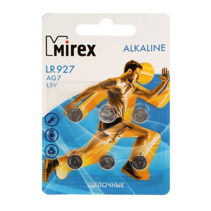 Батарейка алкалиновая Mirex, LR927, AG7, 1.5В, блистер, 6 шт - купить с ...