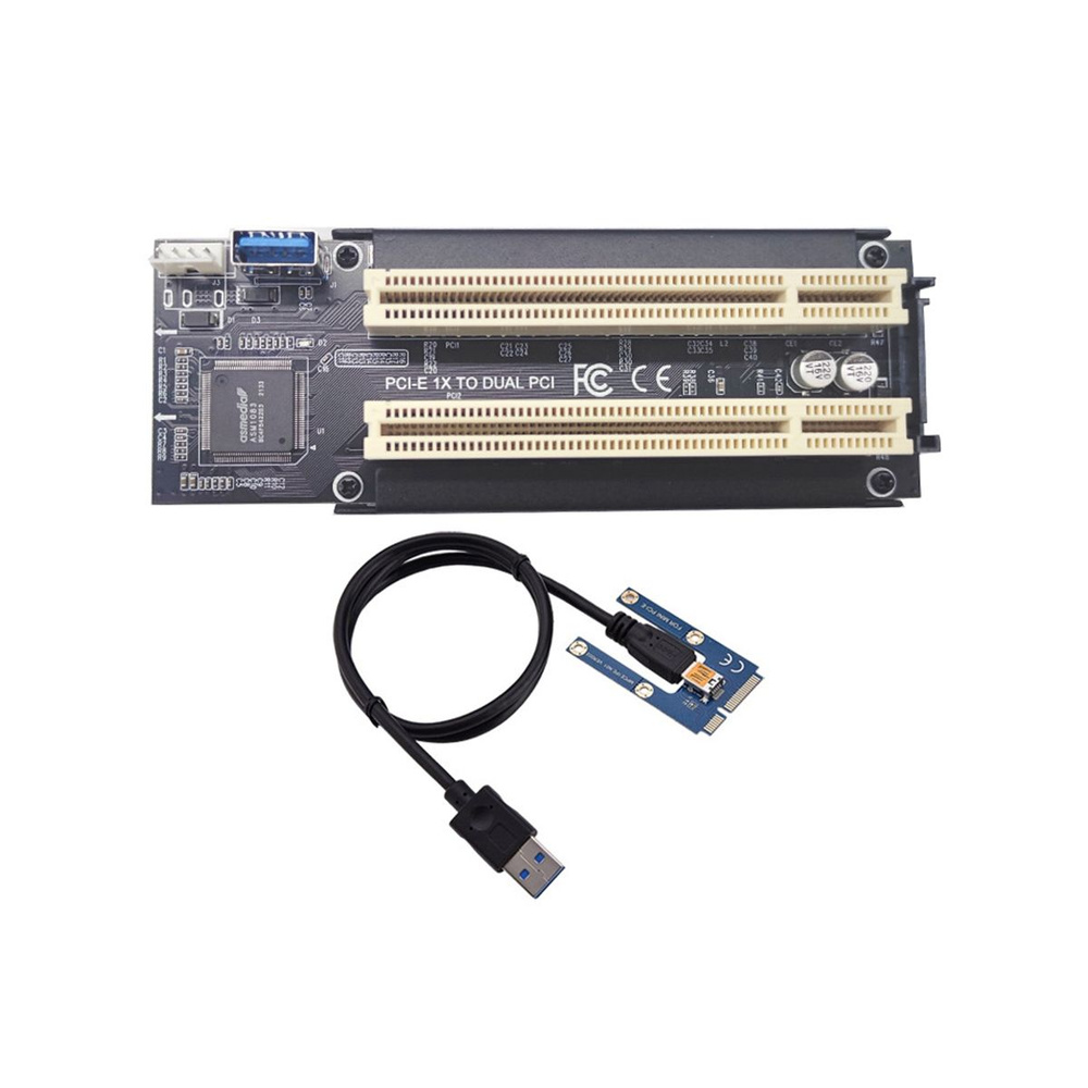 Mini Pci-E To Dual Pci Express X1 To Dual Pci Riser Card High Efficiency Adapter Converter для ...
