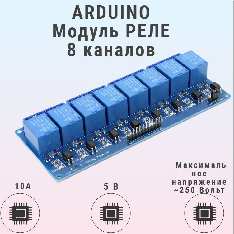ARDUINO модуль реле на 8 каналов / 12 ВОЛЬТ - купить с доставкой по ...