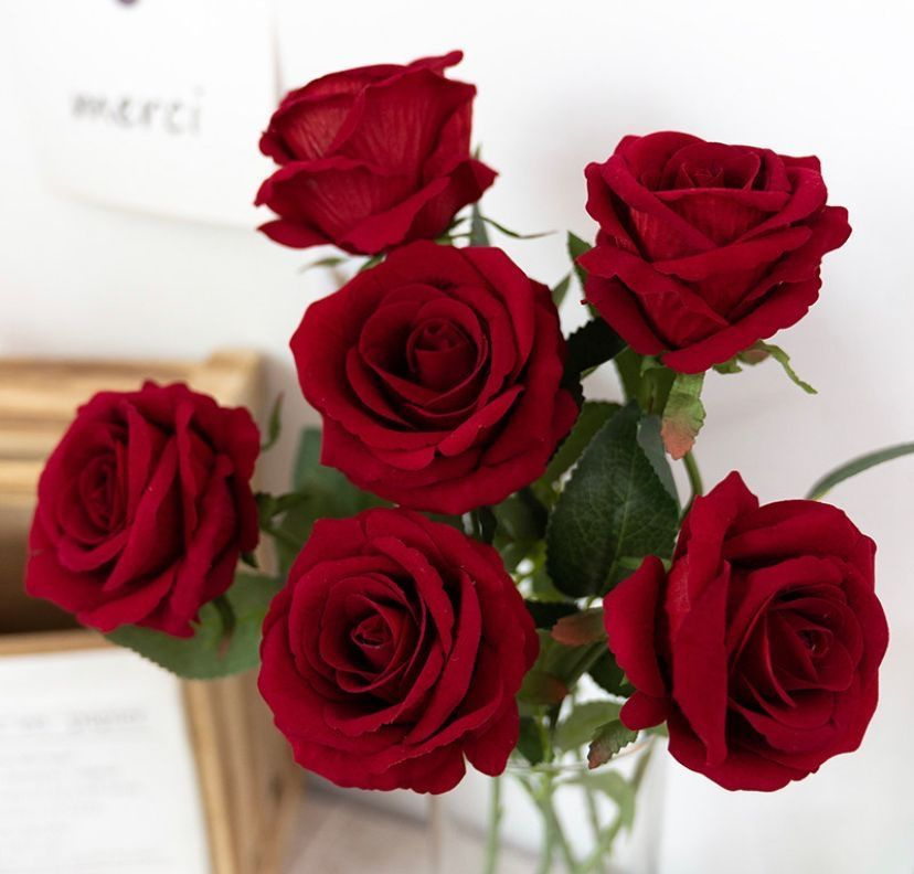 Купить Искусственная бархатная Роза для декора 110см для дома, офиса ...