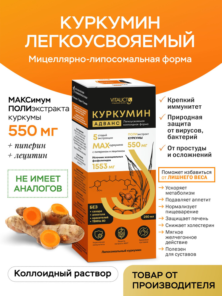 Куркумин Адванс с пиперином и лецитином VITAUCT купить на OZON по ...
