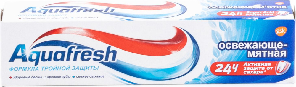 Зубная паста Aquafresh / Аквафреш освежающе-мятная с фтором для защиты ...