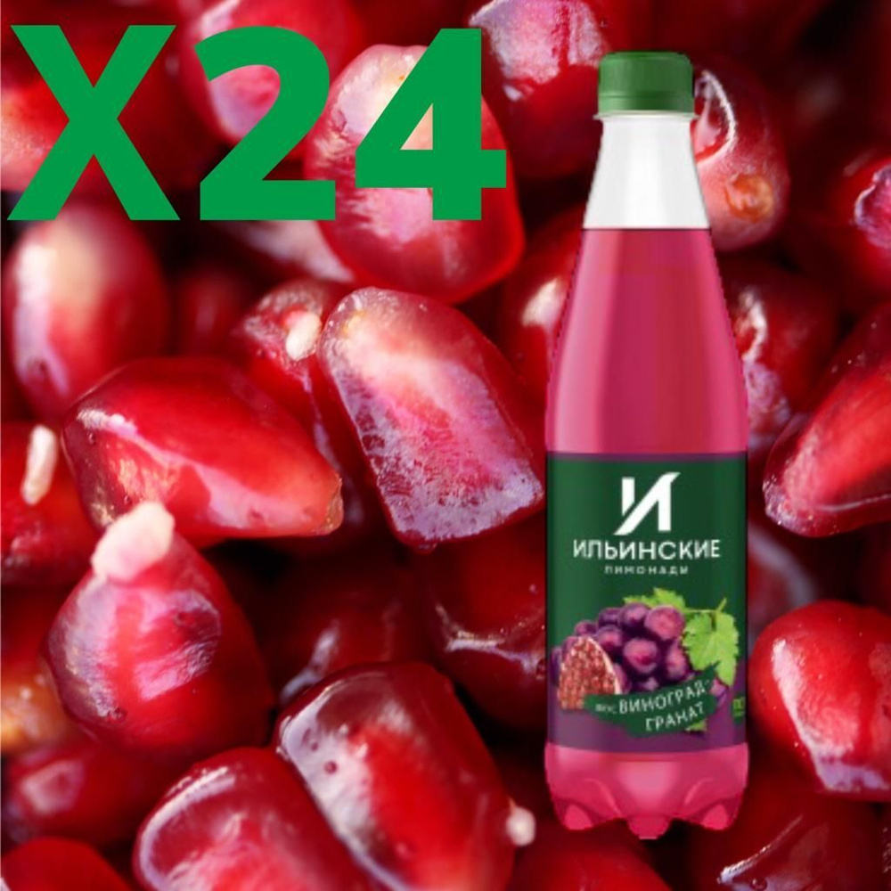 Напиток сильногазированный ИЛЬИНСКИЕ ЛИМОНАДЫ "ВИНОГРАД-ГРАНАТ" 0,48л ...
