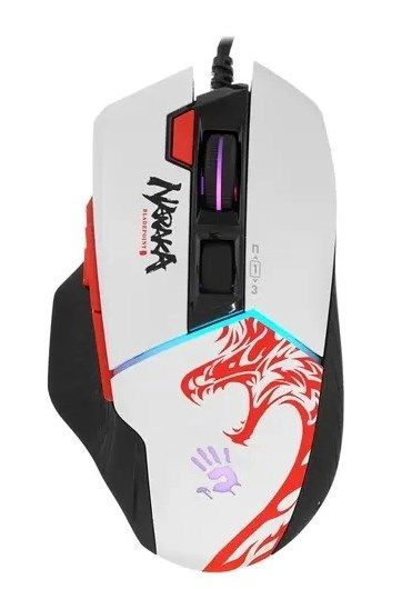 Мышь проводная A4Tech Bloody W95 Max Naraka, White, USB W95 MAX/NARAKA, белый, красный - купить ...