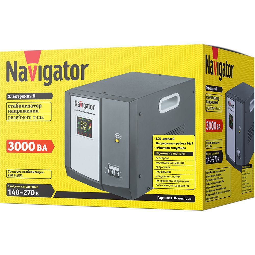 Стабилизатор напряжения Navigator 61 769 NVR-RF1-3000 купить по низкой цене с доставкой в ...