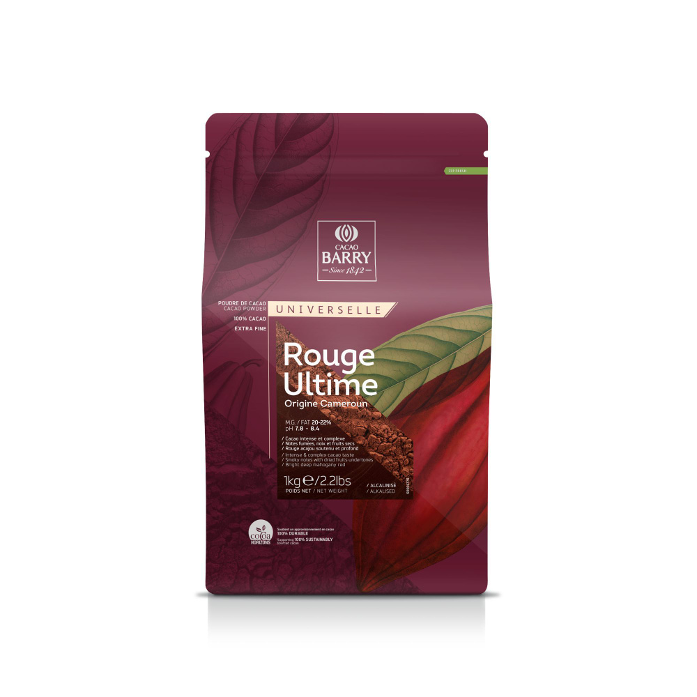 Алкализованный какао порошок красный 20-22% Rouge Ultime Cacao Barry (1 ...