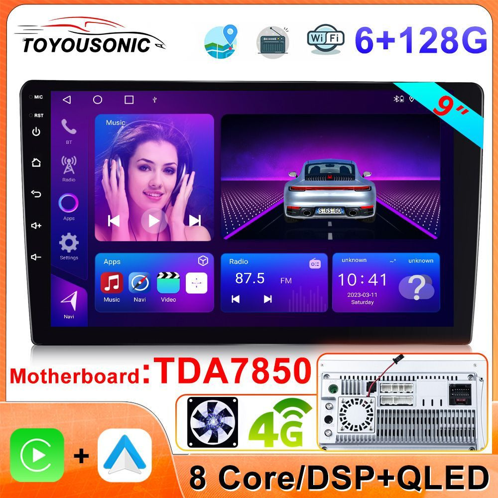 TOYOUSONIC Автомагнитола, диагональ: 9", 2 DIN, 6ГБ/128ГБ купить на OZON по низкой цене (1256760891)