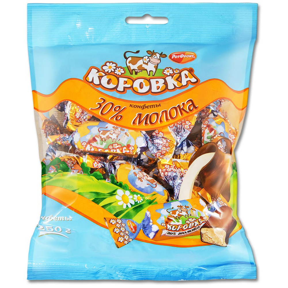 Конфеты РотФронт "Коровка" 30% молока, 250 г, 1 уп. - купить с ...