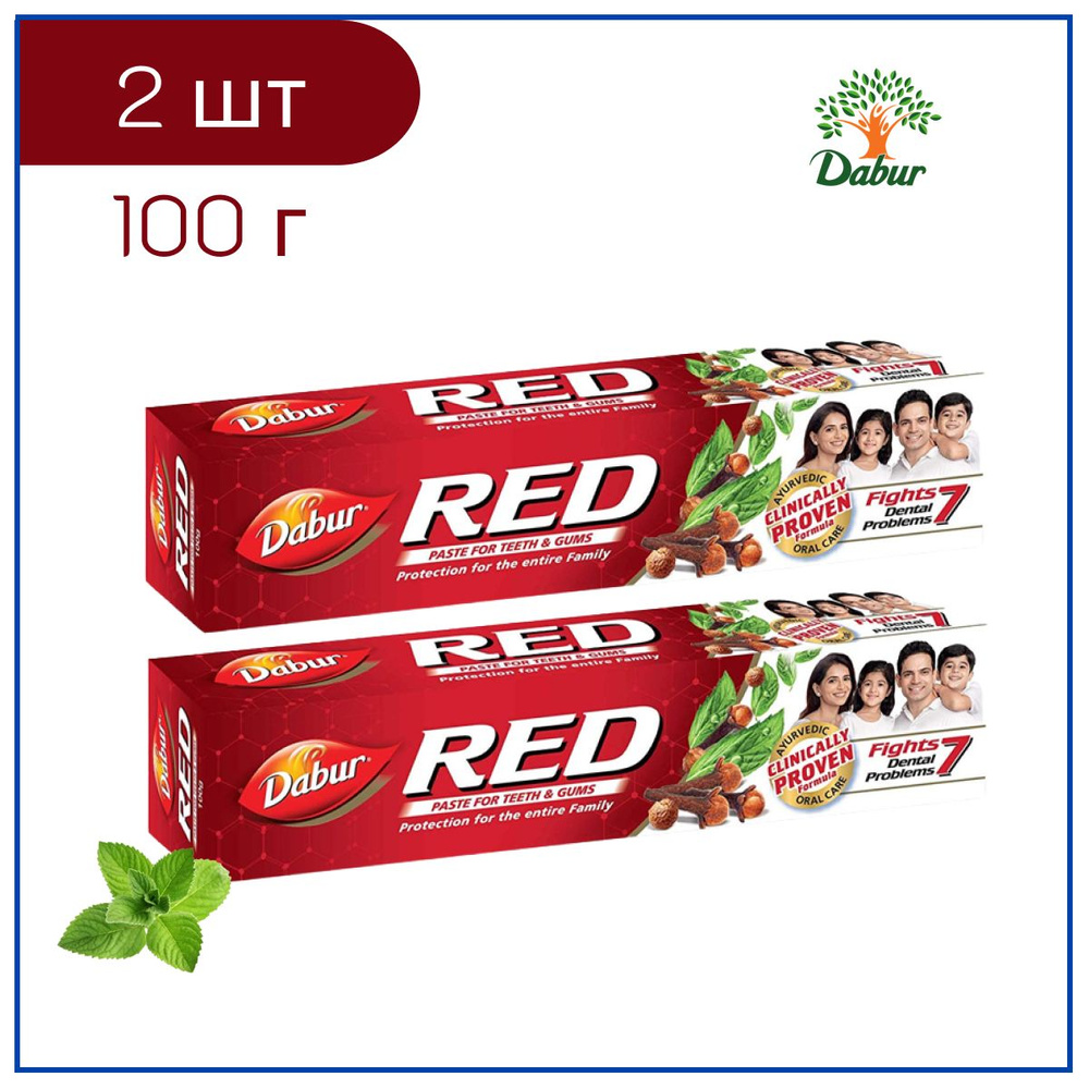 Dabur RED Зубная паста Ред аюрведическая красная / Дабур Ред 100 г 2 шт ...