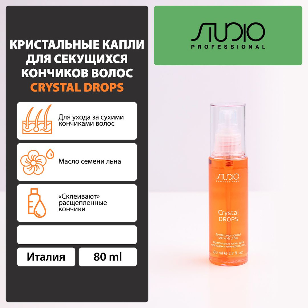 Кристальные капли для секущихся кончиков волос Crystal drops, 80 мл ...