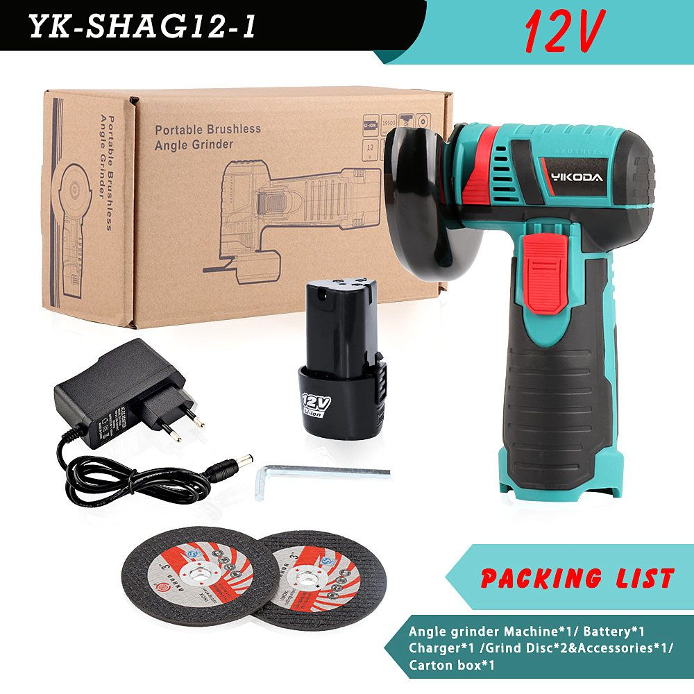 YIKODA Mini 12 В Бесщеточная угловая шлифовальная машина Беспроводная ...