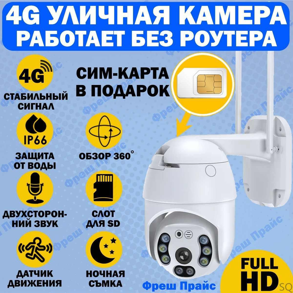 Камера видеонаблюдения I Telecom Уличная с сим картой 1920×1080 Full Hd