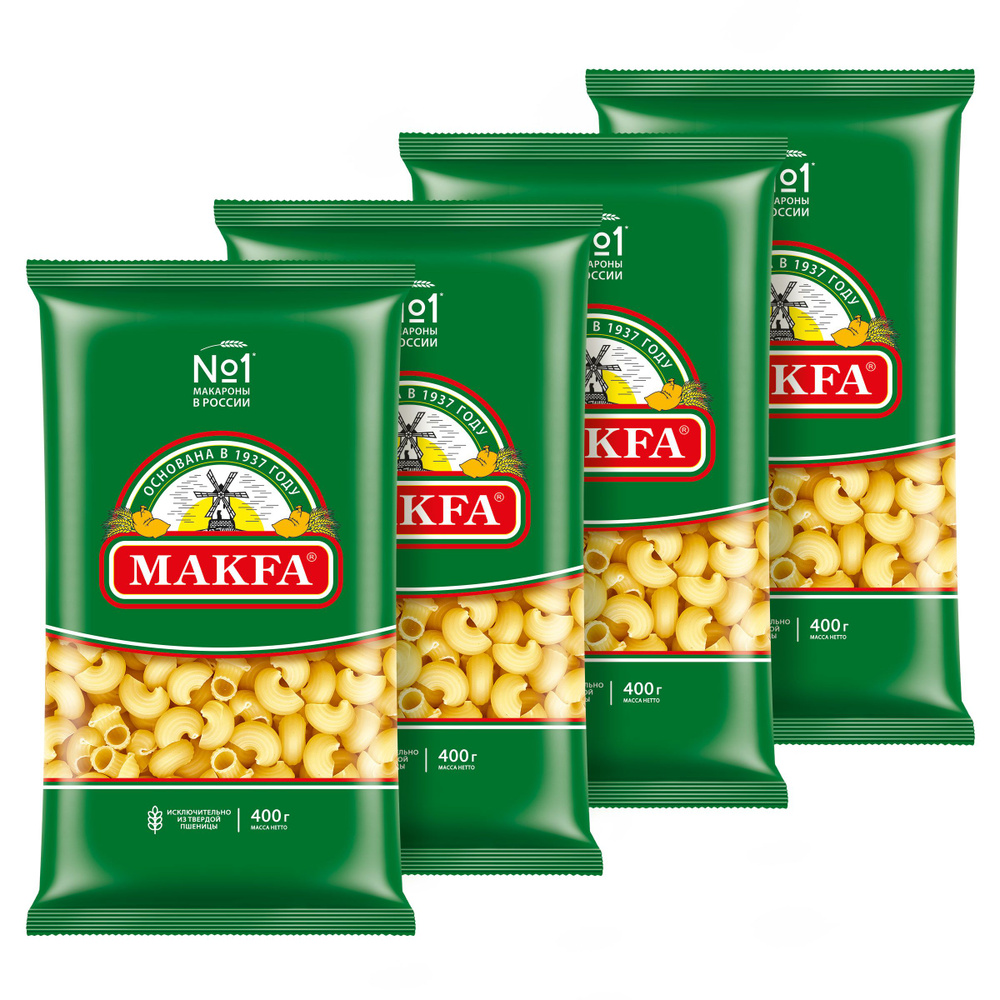 Макароны Makfa улитки, 400 г х 4 шт - купить с доставкой по выгодным ...