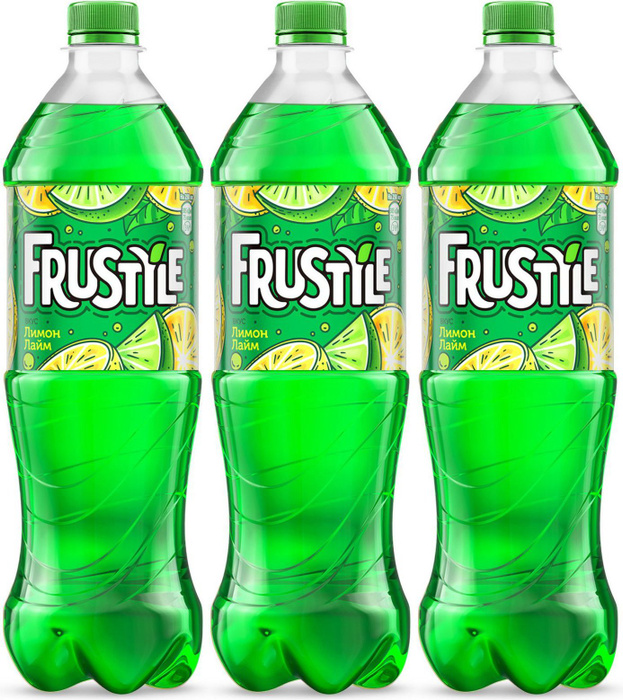 Газированный напиток Frustyle лимон-лайм, комплект: 3 упаковки по 1 л ...