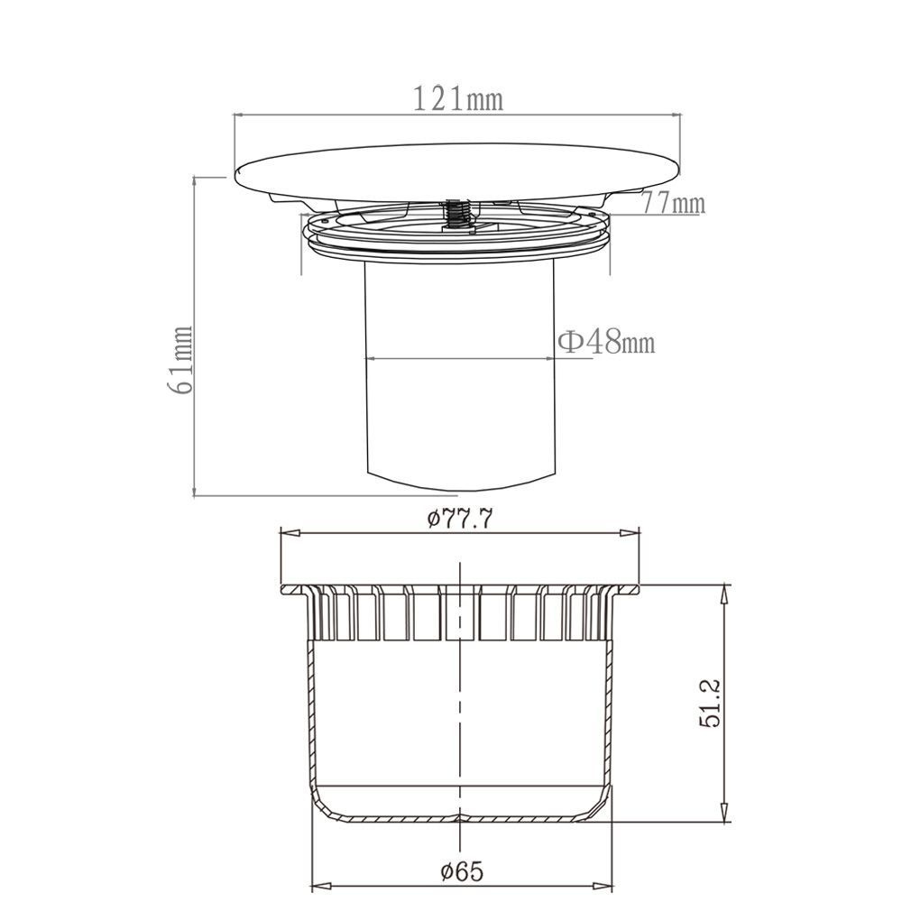 TALEA Сифон для душевого поддона 121MM Пластиковое хромирование,Крышка ...