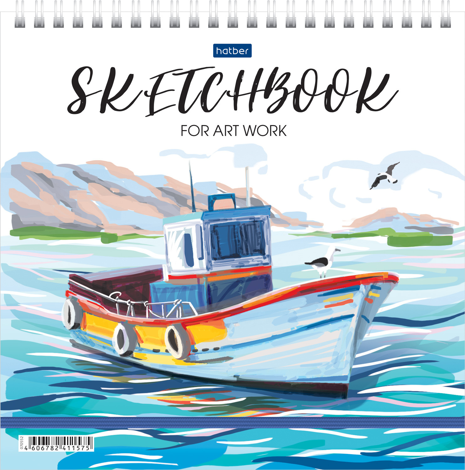 SketchBook Hatber Premium 72л (40 КРАФТ+32 ОФСЕТ) А5ф 200х200мм без линовки жесткая подложка на ...