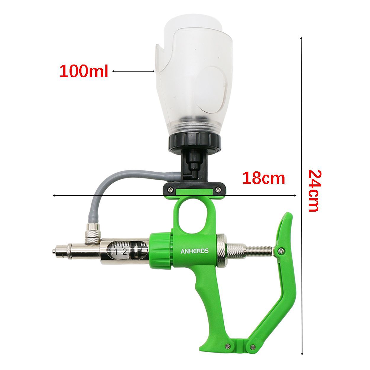 Шприц (вакцинатор), 2 мл, автоматический металлический шприц для скота ...