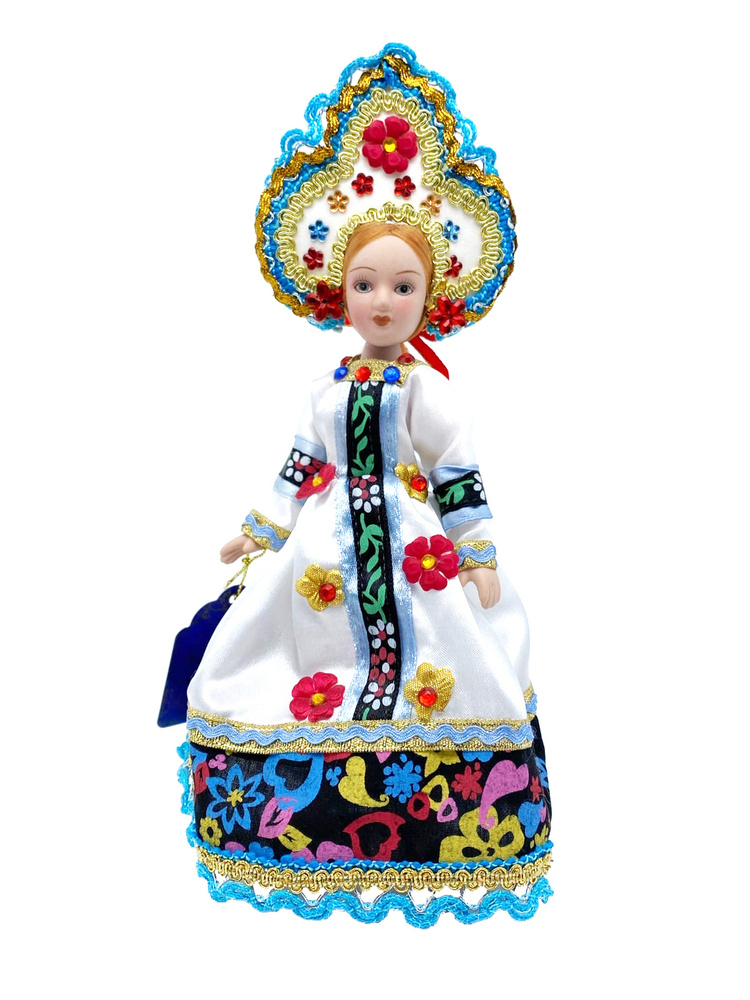 Кукла керамическая Русская красавица в белом, высота 23 см - купить с ...