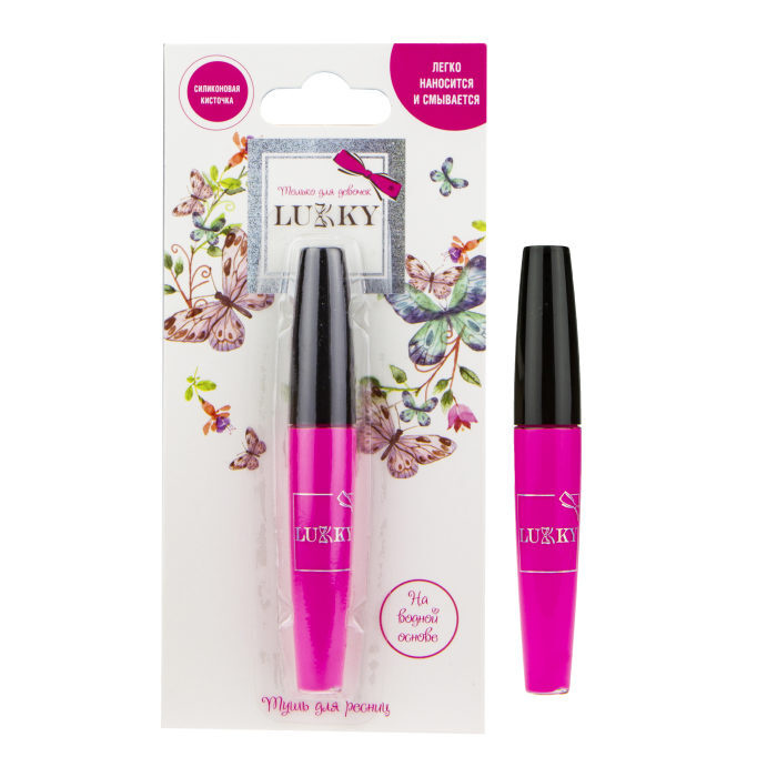 Тушь для ресниц Lukky с силиконовой кисточкой, цвет розовый, 8 мл, на ...