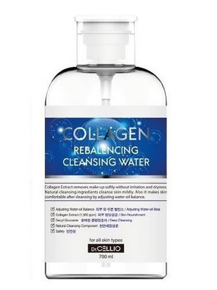 Dr. Cellio Очищающая вода Collagen Rebelensing Cleansing Water, 700 мл ...
