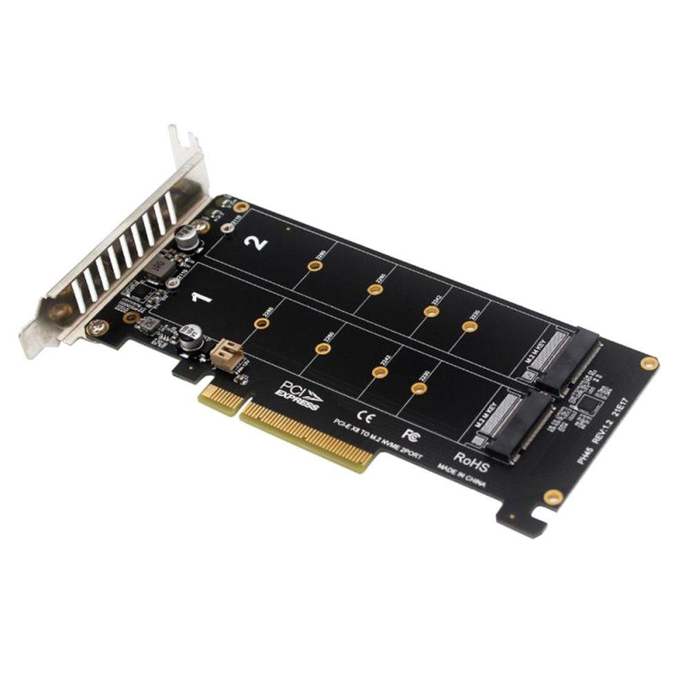 Двухдисковая разделенная карта PCI-EX8 NVME M.2 MKEY PCI-E (плата ... Двухдисковая разделенная карта PCI-EX8 NVME M.2 MKEY PCI-E (плата ...
