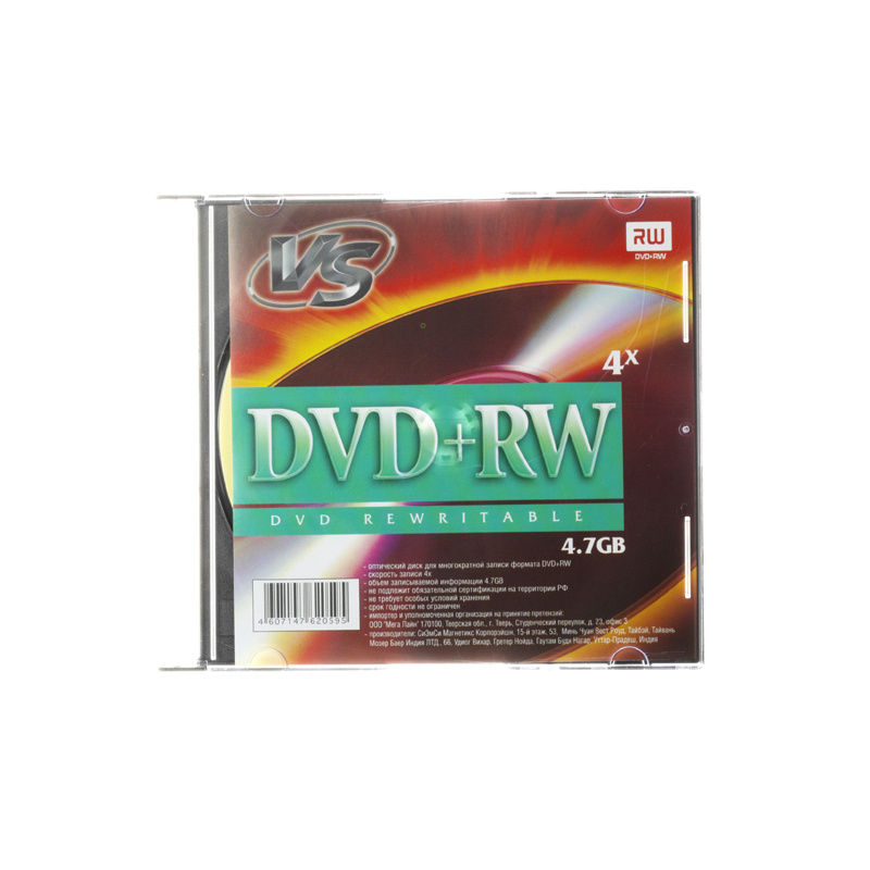 VS Диск для записи DVD-RW, 4,7 ГБ, 5 шт - купить с доставкой по ...