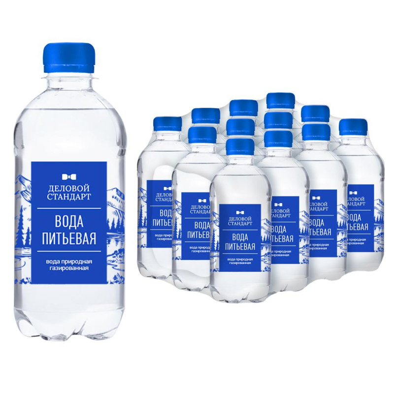 Деловой Стандарт Вода газированная питьевая 0,33 л, 12 шт - купить с ...