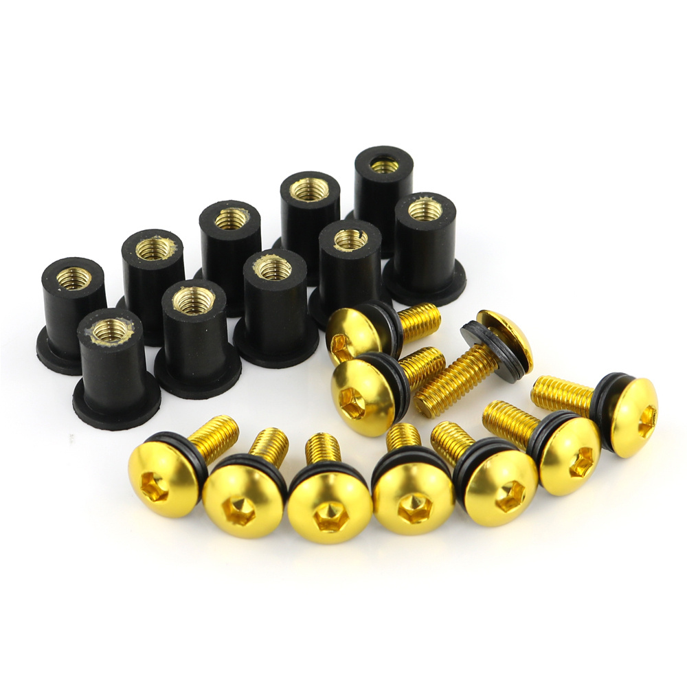 10 шт Винты для лобового стекла мотоцикла M5 15мм метрические резиновые ...