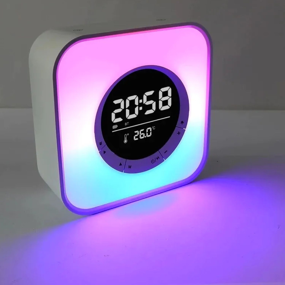 Красивые Умные настольные часы / будильник, календарь с подсветкой RGB ...