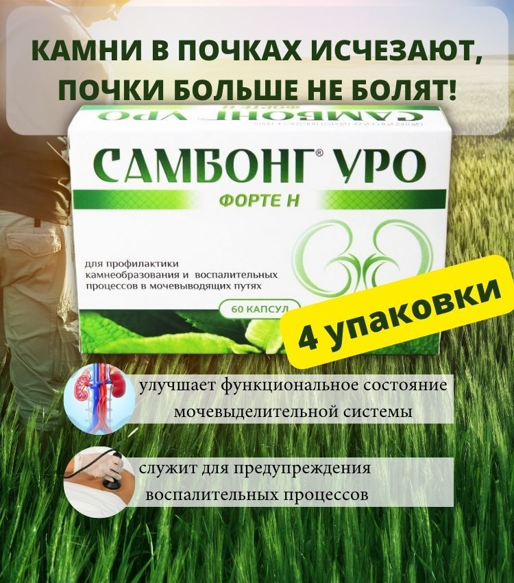 Капсулы САМБОНГ УРО ФОРТЕ Н от камней в почках, мочегонный сбор ...