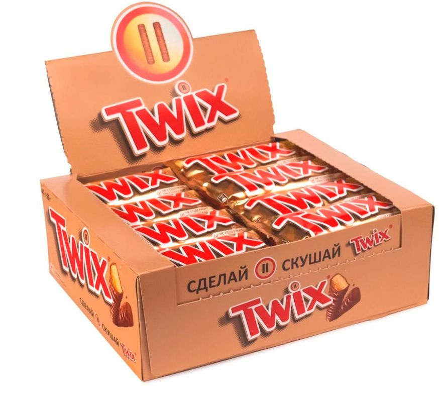 Шоколадный батончик Twix (Твикс) 55 гр х 40 шт купить на OZON по низкой цене (805261446)